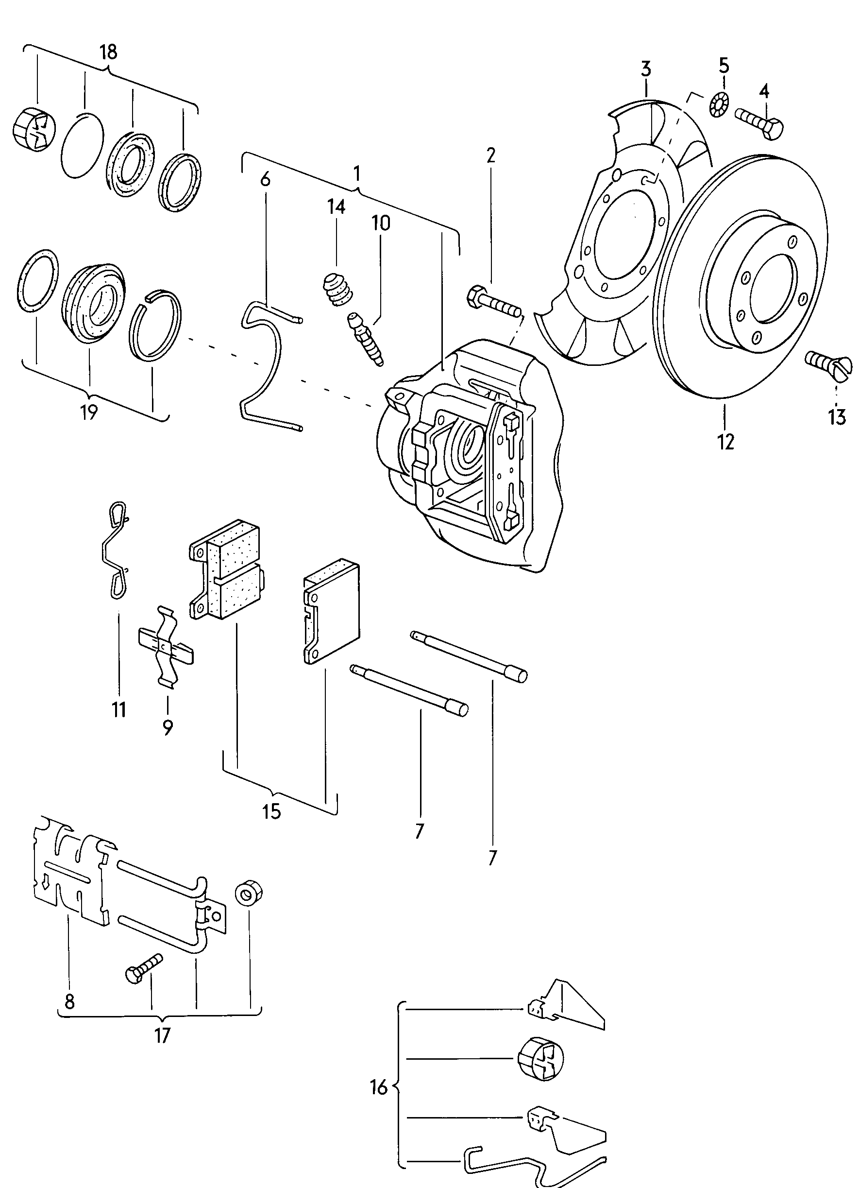 Rabbit Conv./Golf Cabrio. (1979 - 1980) - see illustration:. brake disc ...