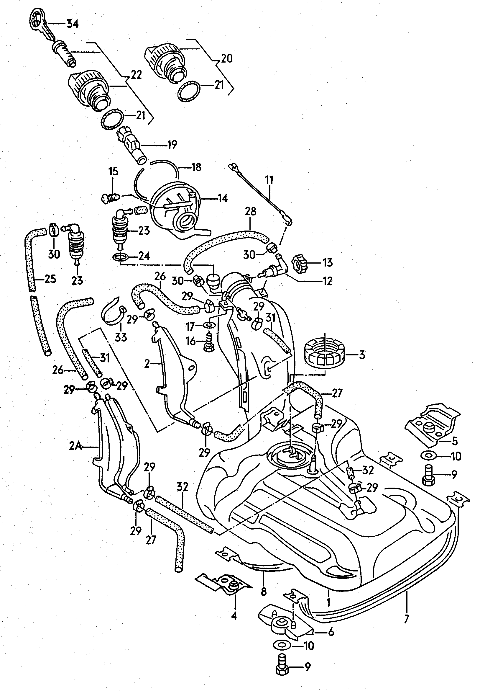 Passat (1992 - 1994) - Fuel tank. | ETKA - VPC Online