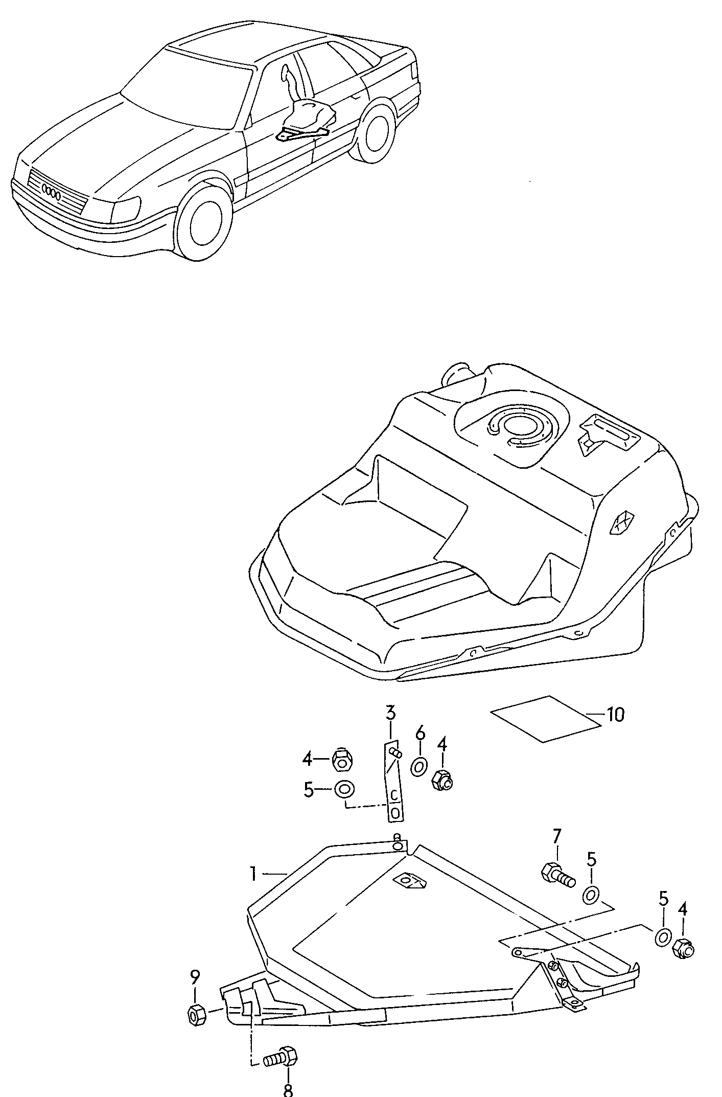 100 (1992 - 1992) - Tank stone guard. | ETKA - CarPartData