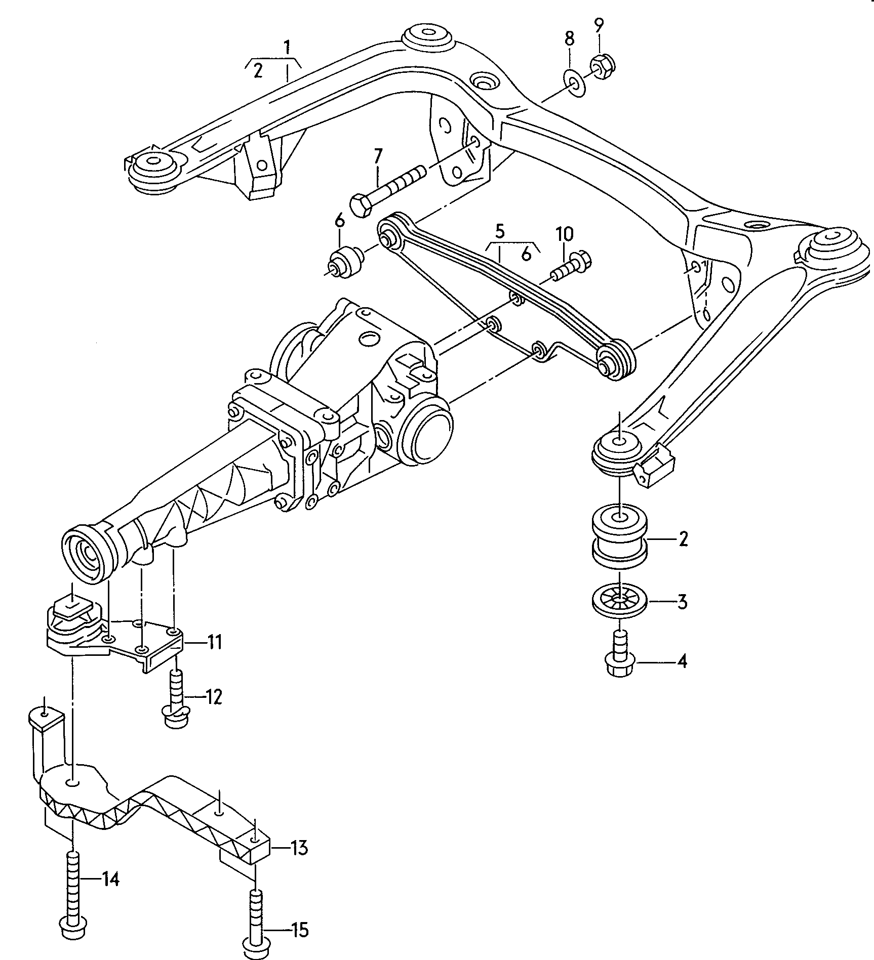 A4/S4/Avant (1996 - 1998) - Support frame. cross member. | ETKA - VPC ...