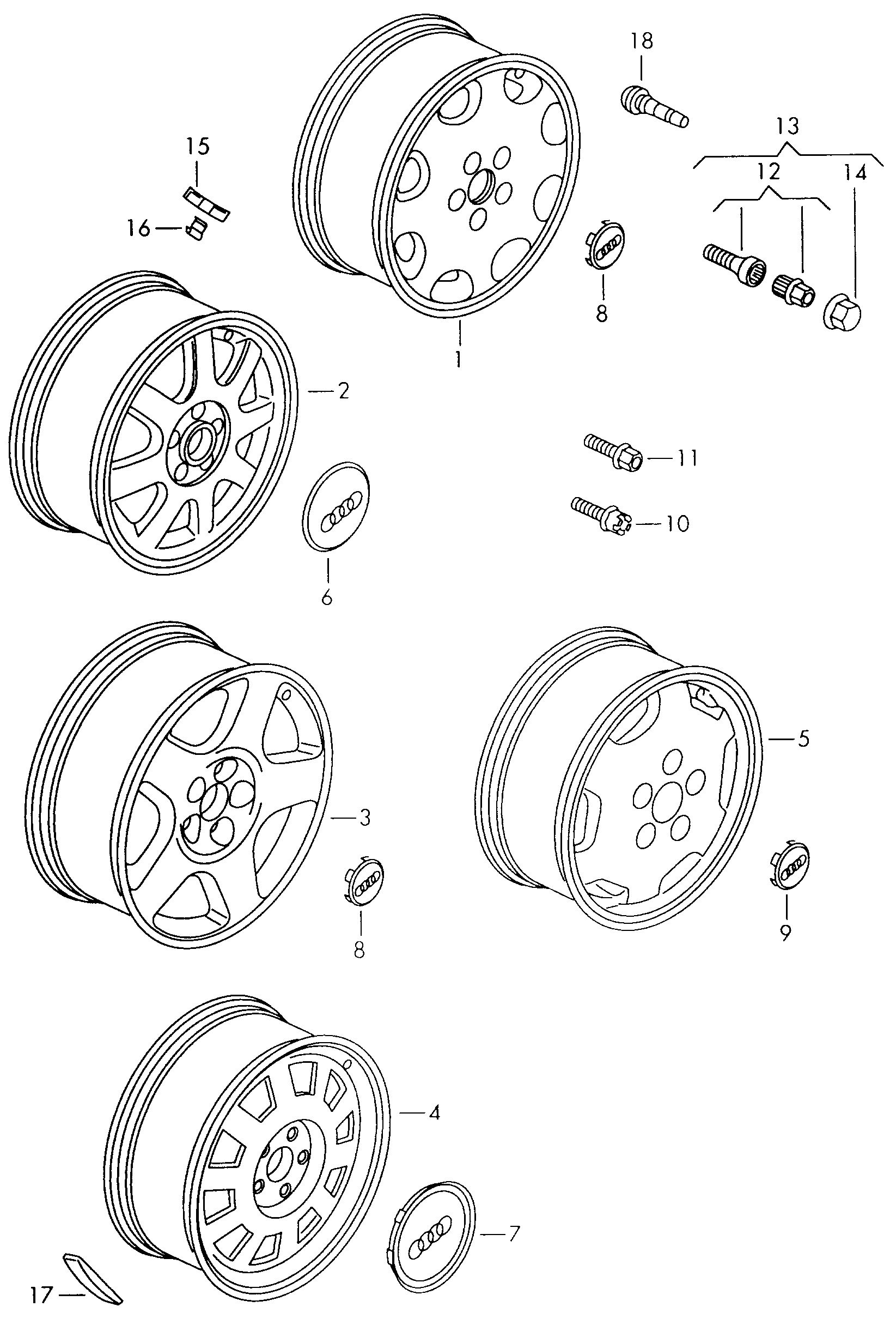 A6/Avant (1997 - 1998) - For aluminium rim. balancer weight (self ...