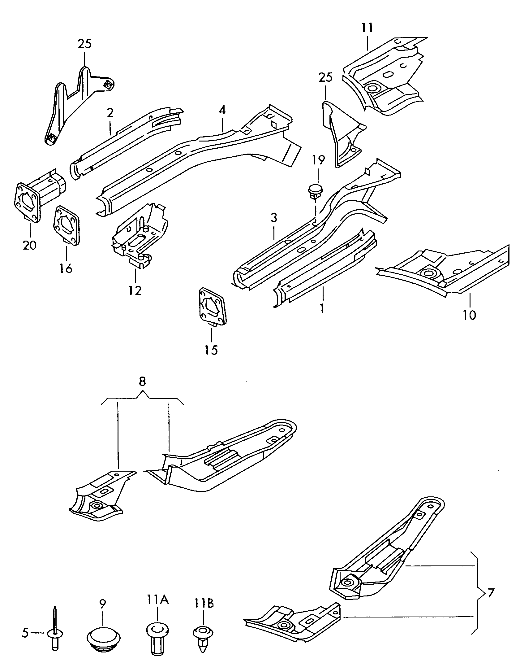Passat (2001 - 2002) - Side member. | ETKA - VPC Online