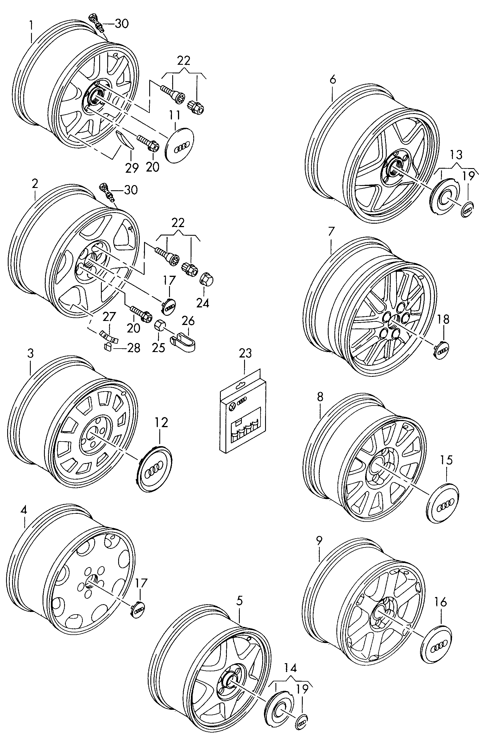 A6/S6 quattro (1997 - 1998) - For aluminium rim. balancer weight (self-adhesive). | ETKA - VPC ...