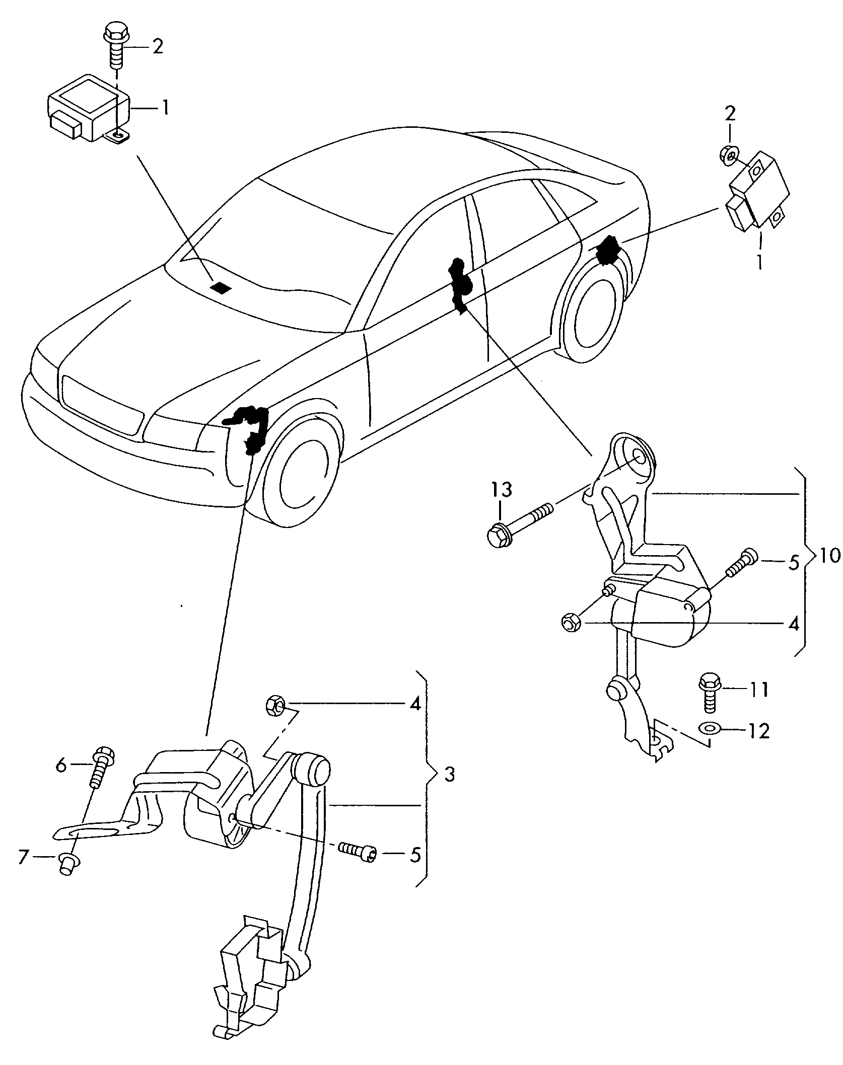 A4/Avant (2002 - 2005) - Headlight range control. | ETKA - VPC Online