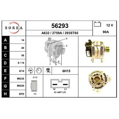 Alternator EAI 56293 - Buy, pick up analogues. | Parts catalogs - VPC ...